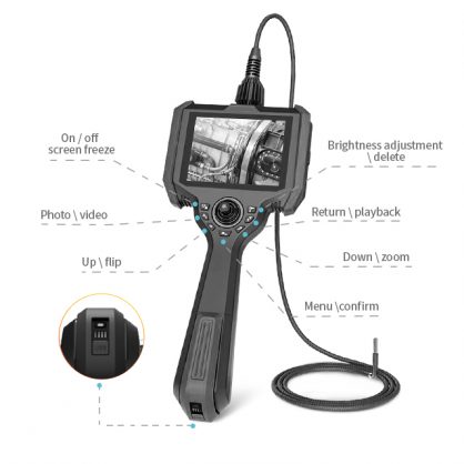 CK5 CK Series 5″ HD Videoscope Tungsten Probe 360° กล้องบอร์สโคป สาย ...