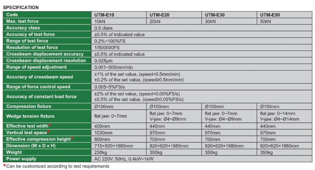 UTM-E50 ELECTRONIC UNIVERSAL TESTING MACHINE – Tonan Asia Autotech Co ...